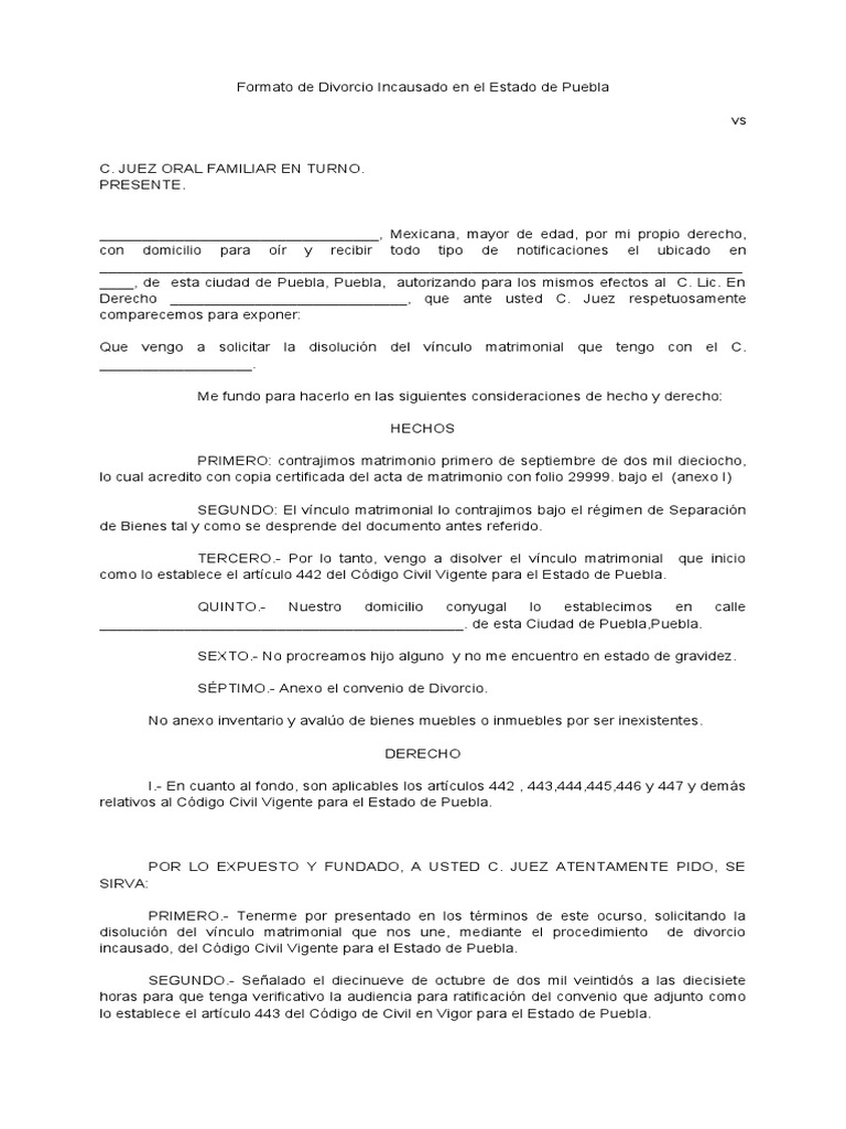 Formato-De-Convenio Divorcio-Incausado-ALMAZAN | PDF | Divorcio ...