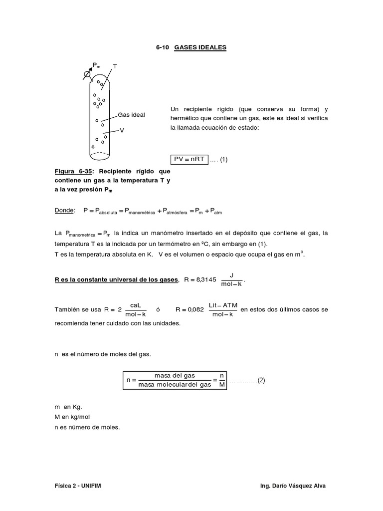 Gases Ideales - Termodinámica | PDF | Gases | Termodinámica
