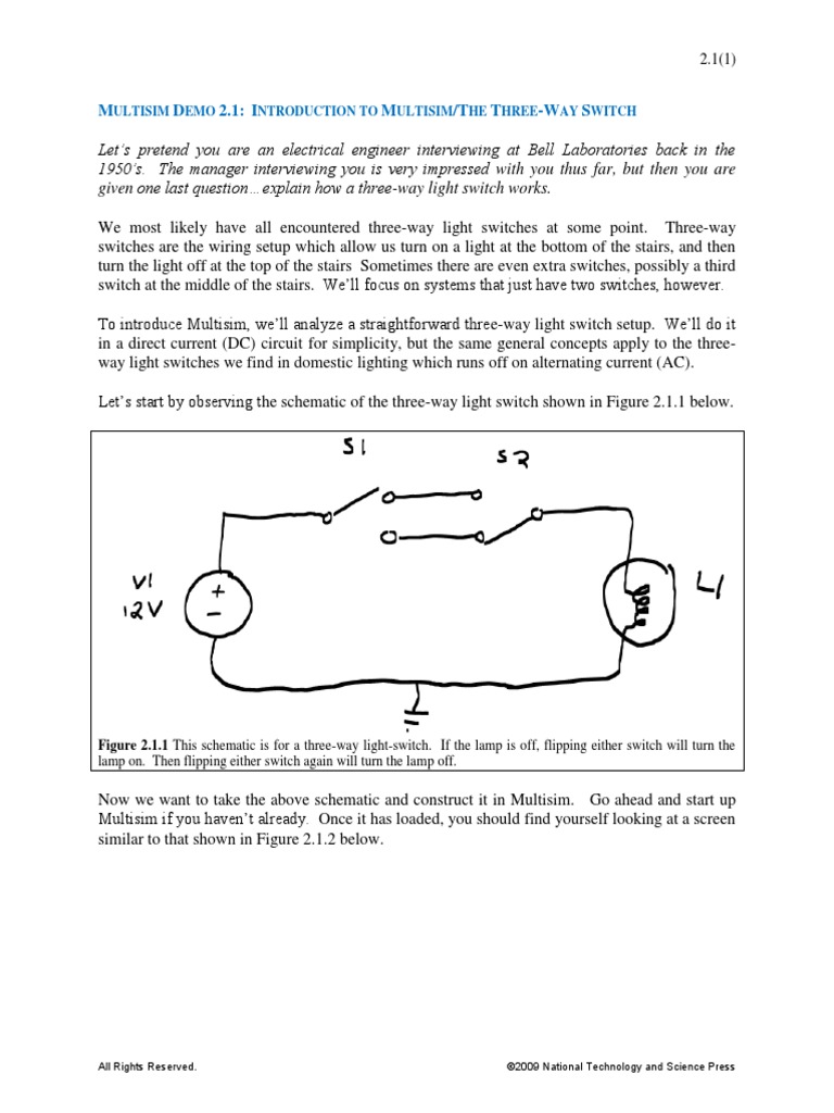 Multisim Demo 2.1 | PDF | Switch | Electrical Network