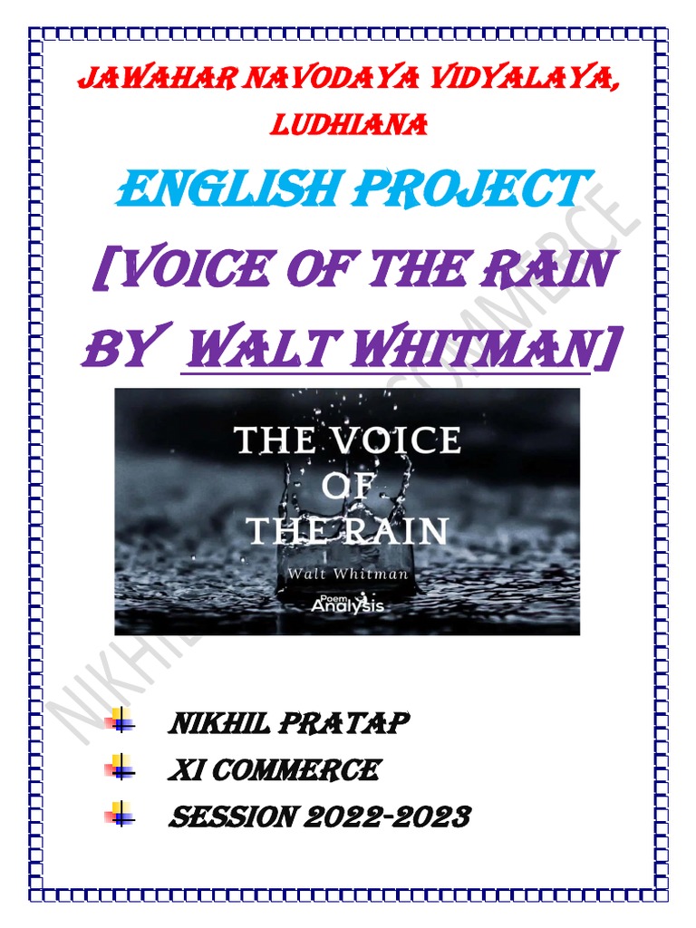 English Assignment | PDF | Walt Whitman