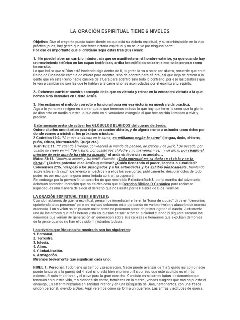 6 Niveles de Oración Espiritual | PDF | Demonios | Jesús