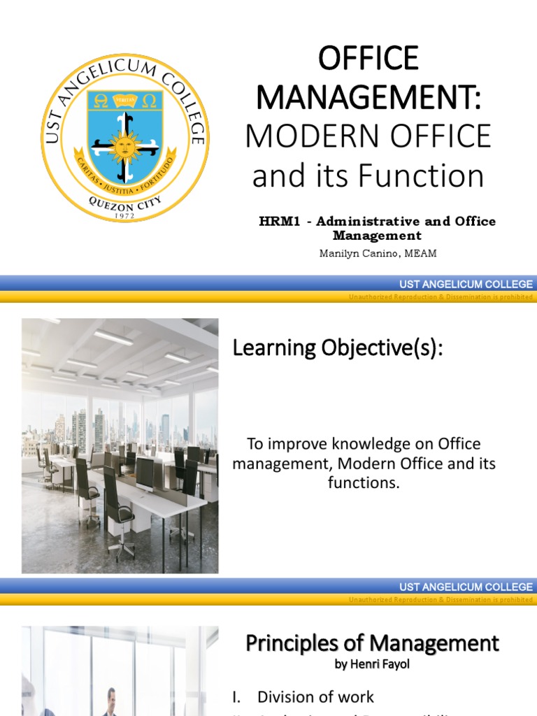 HRM1 - The Modern Office and Its Function (W1-2) | PDF | Business | Economies