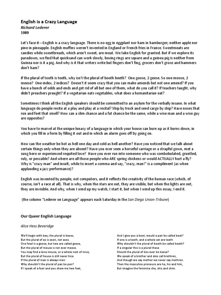 Our Queer English Language | PDF