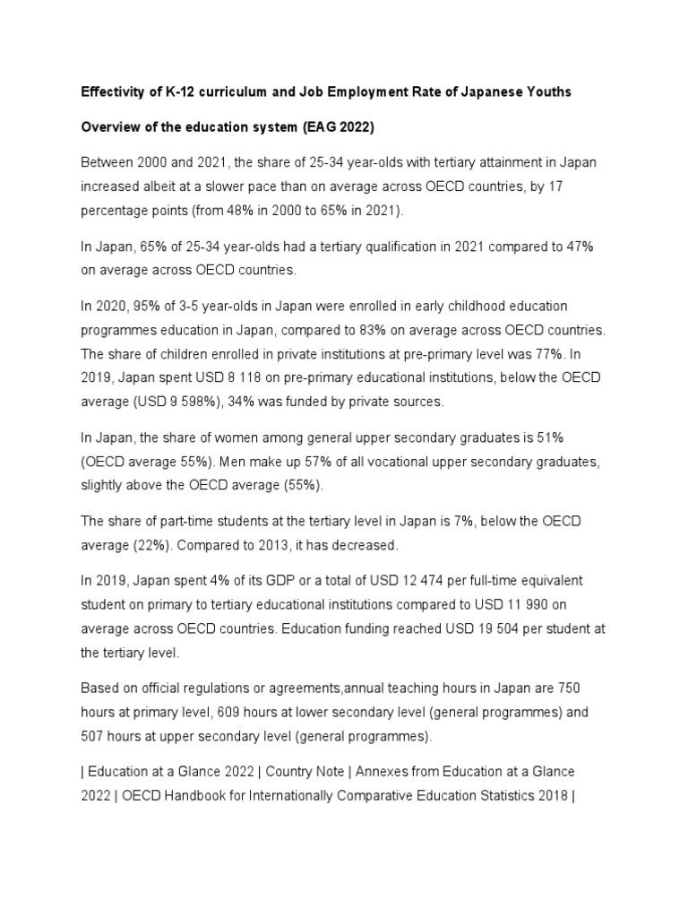 Effectivity of K-12 Curriculum and Job Employment Rate of Japanese ...