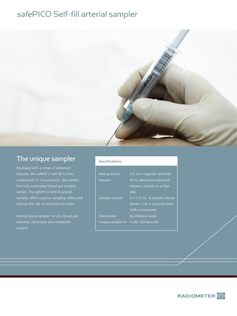 Guia Radiometer Safe Pico Arterial Sampler | PDF | Clinical Medicine ...