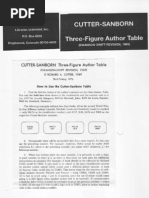 Cutter Numbers | PDF | Linguistics | Library Cataloging And Classification