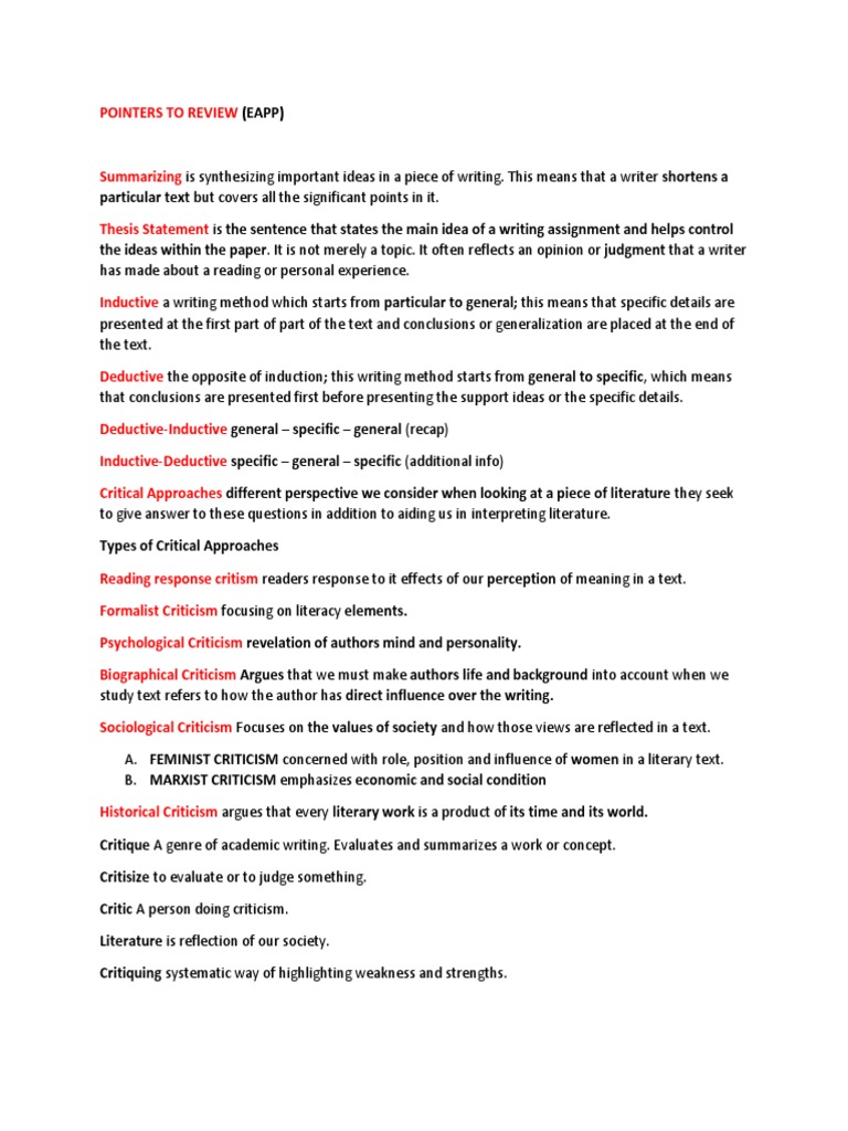 Pointers-To-Review-Eapp 12 | PDF | Idea | Inductive Reasoning