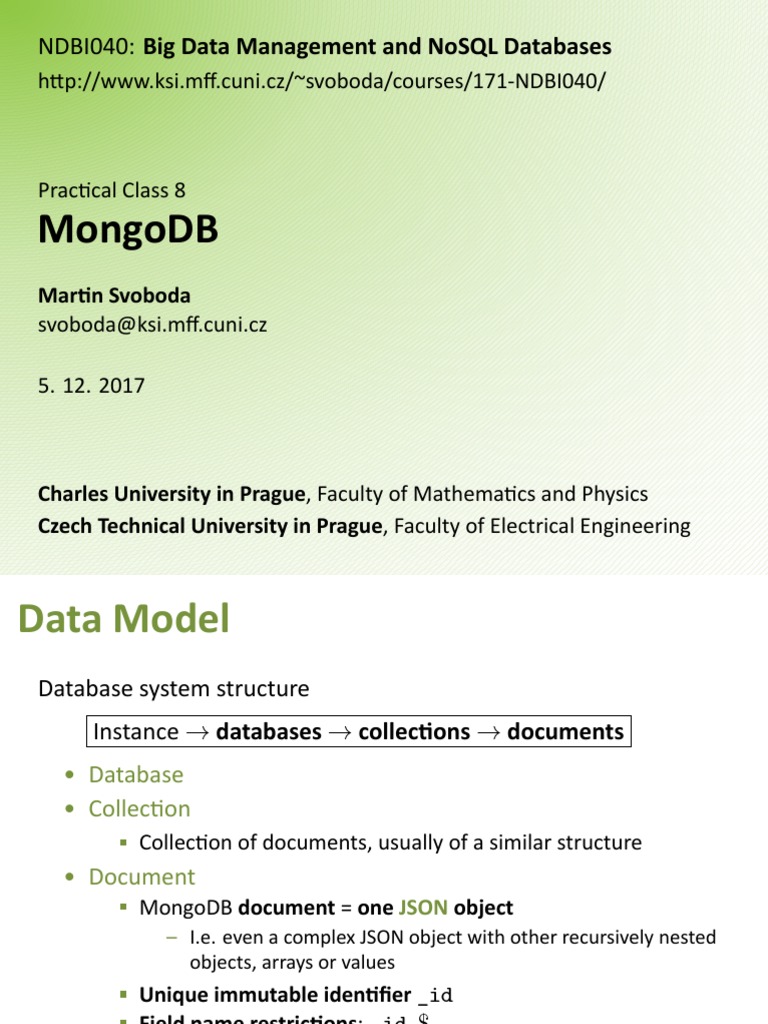 Lab 08 MongoDB MFF | PDF | No Sql | Database Index