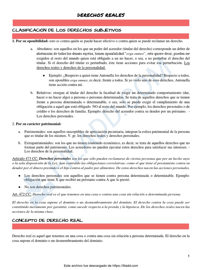 Desmembramiento del dominio en derechos reales | PDF | Propiedad ...