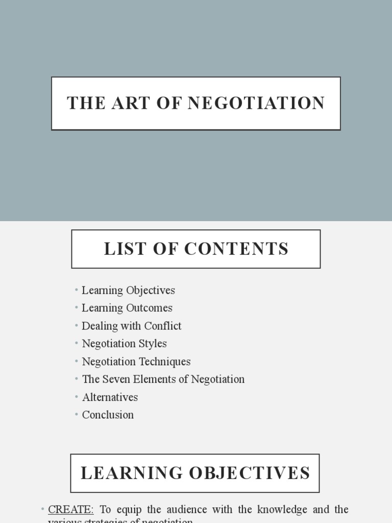 The Art of Negotiation | PDF | Negotiation | Psychological Concepts