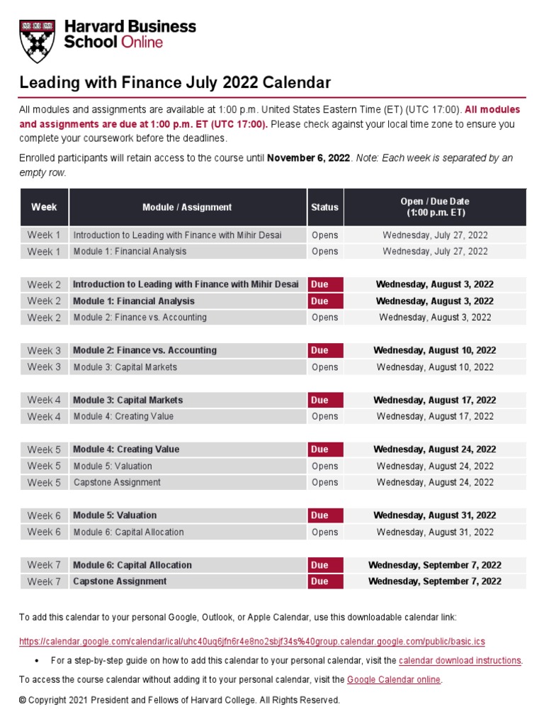 Leading With Finance Harvard | PDF