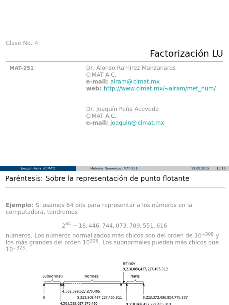 Factorización LU en Métodos Numéricos | PDF | Álgebra | Informática teórica