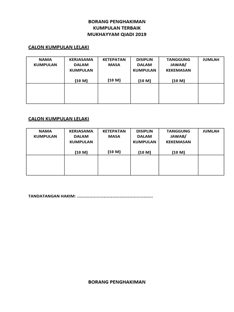 Borang Penghakiman | PDF