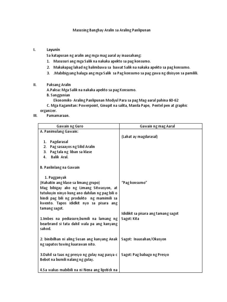 Banghay Aralin | PDF