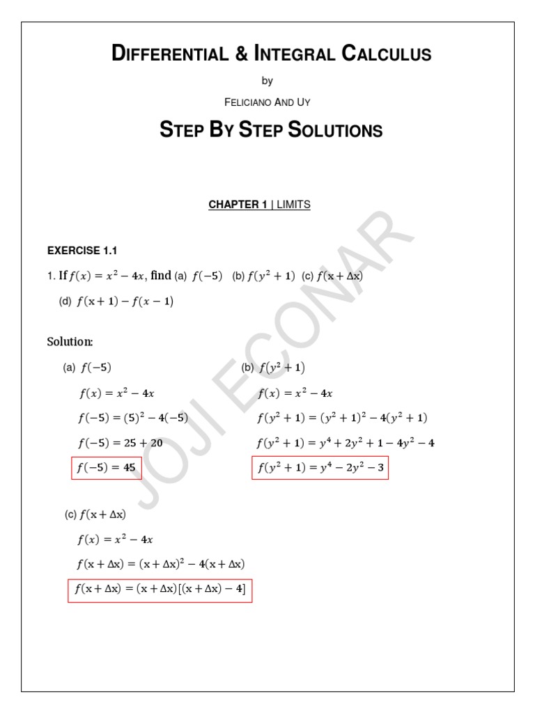 Differential Calculus Problems With Solutions - Limits | PDF | Area ...