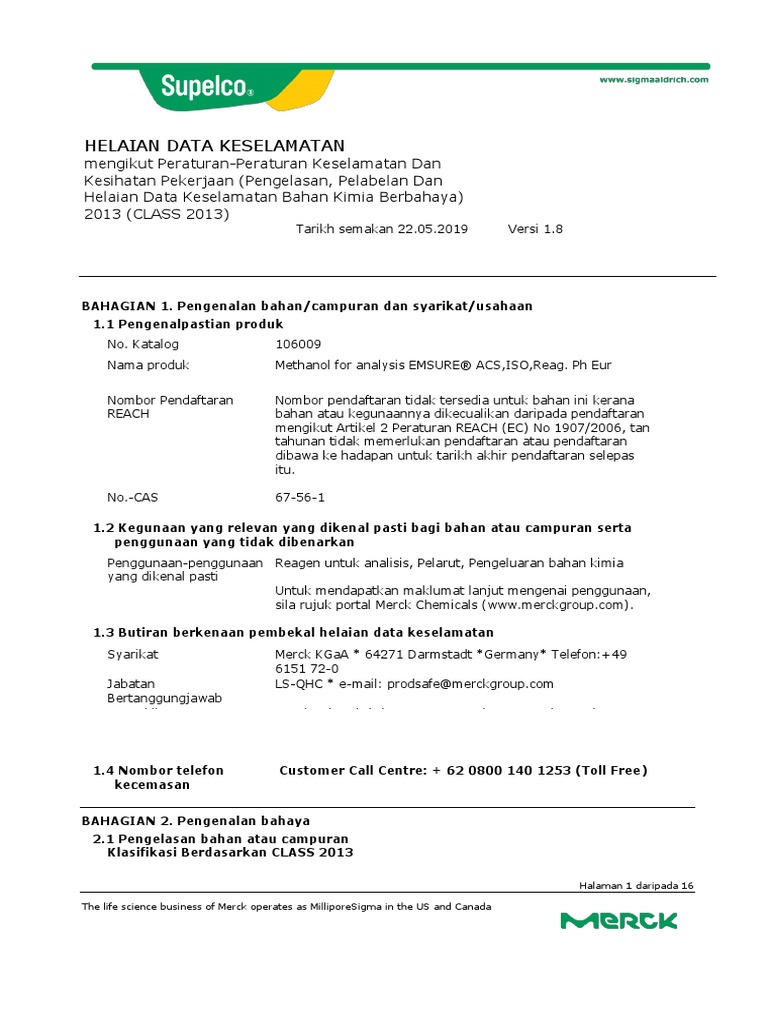 Methanol 106009-SDS (BM) | PDF