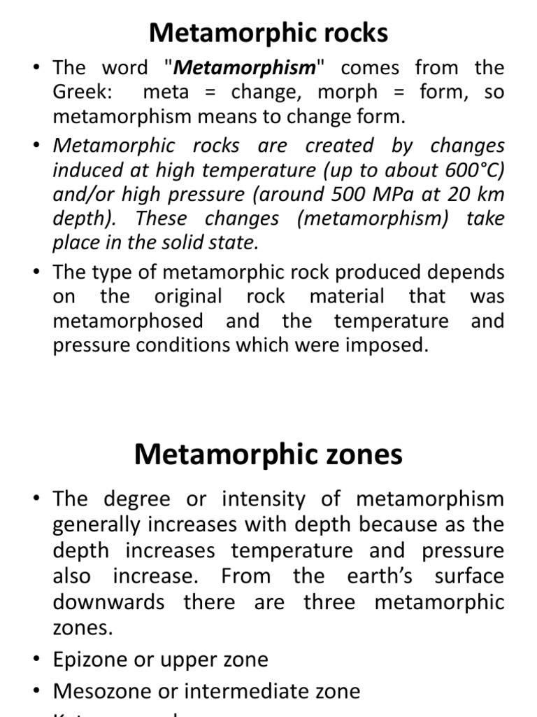 Lecture 7 Metamorphic Rocks | PDF | Rock (Geology) | Minerals