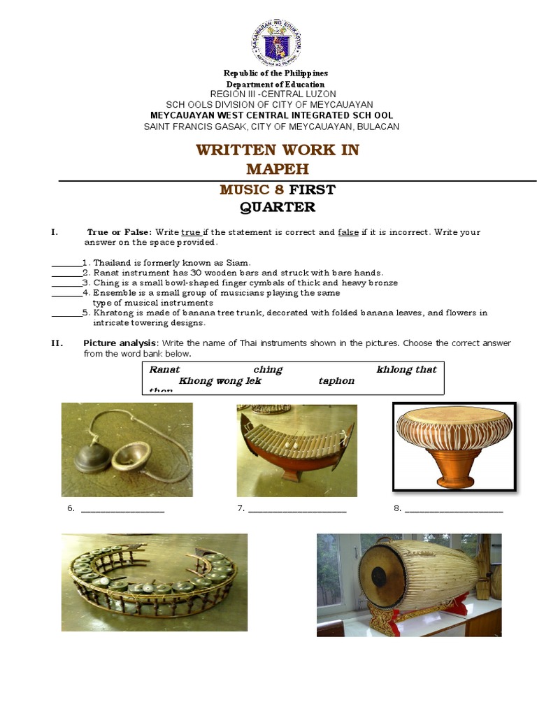 Written Work in Mapeh 8 - 22'23 | PDF | Gender | Gender Studies