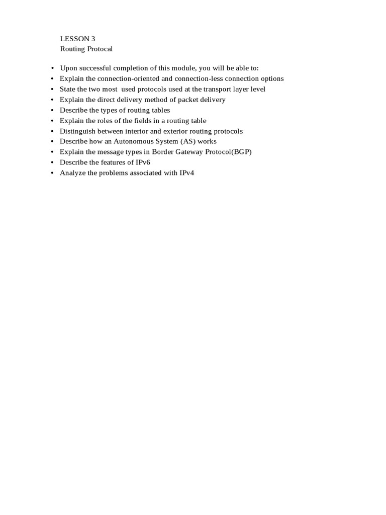 Lesson 3 Routing Protocol | PDF