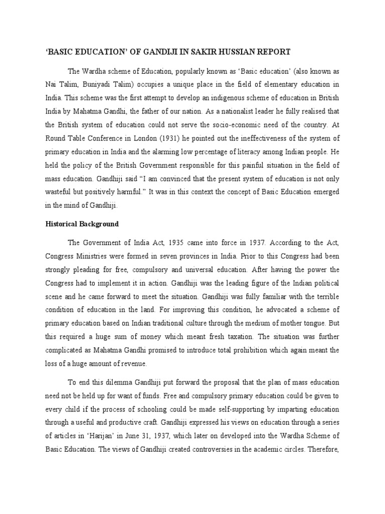 Basic Education of Gandhiji | PDF
