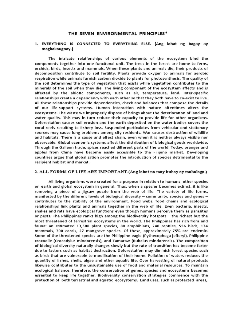 The 7 Environmental Principles | Download Free PDF | Biodiversity | Ecosystem