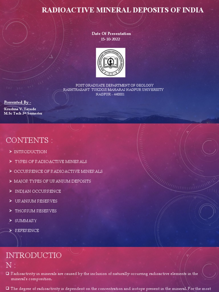 Radioactive Mineral Deposits of India 000 | PDF | Rock (Geology) | Uranium