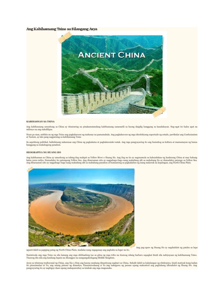 Ang Kabihasnang Tsino Sa Silangang Asya | PDF