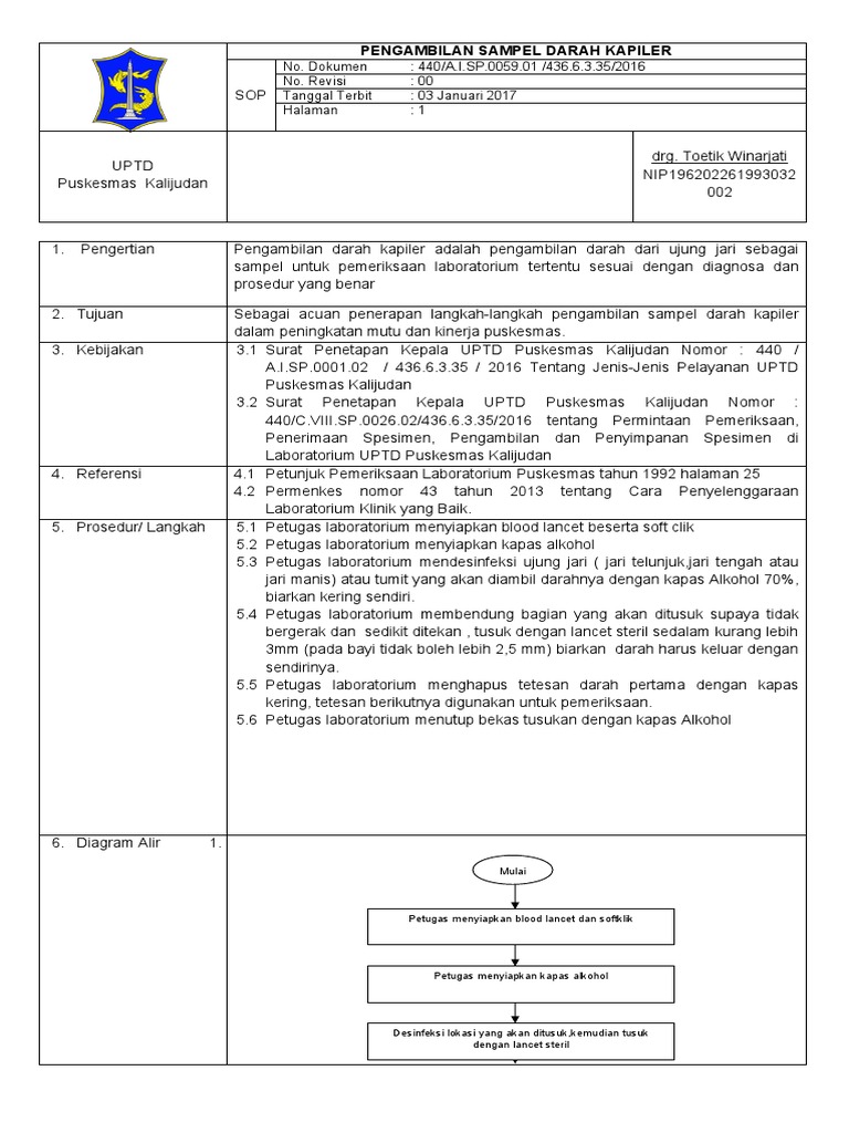 5 8.1.2.1 Sop Pengambilan Sampel Darah Kapiler | PDF