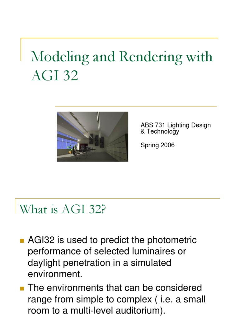 Modeling and Rendering With AGI 32 | PDF | Rendering (Computer Graphics ...