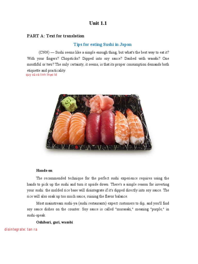 Chapter 1 - Unit 1 | PDF | Sushi | Foods Chapter 1 - Unit 1 | PDF | Sushi | Foods