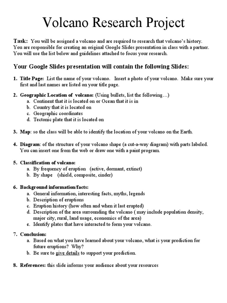 Volcano Research Project 17-18 | PDF | Volcano | Books