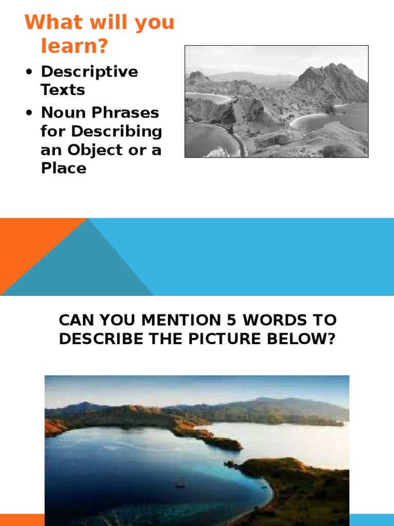 What Will You Learn?: - Descriptive Texts - Noun Phrases For Describing ...