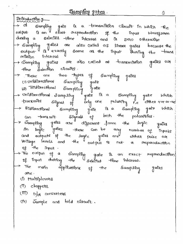 Unit-4 (PDC) Sampling Gates | PDF