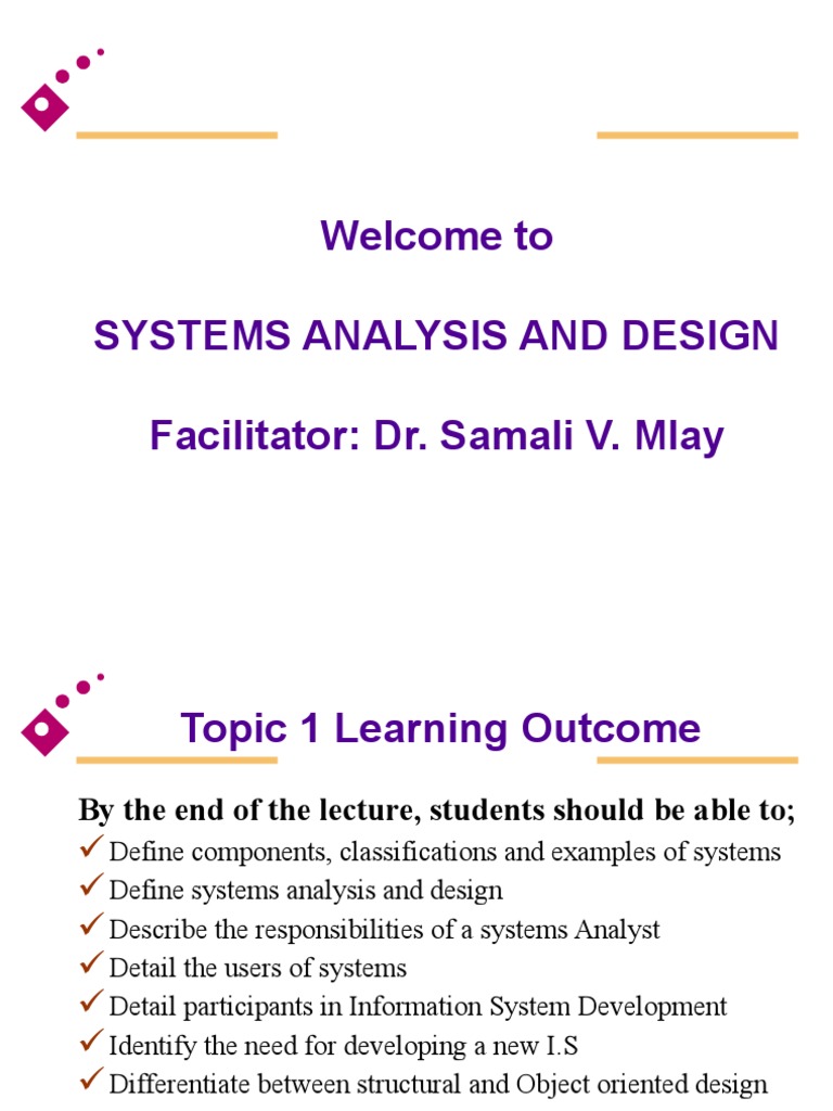 SAAD Lecture I - Introduction | PDF | System | Information System