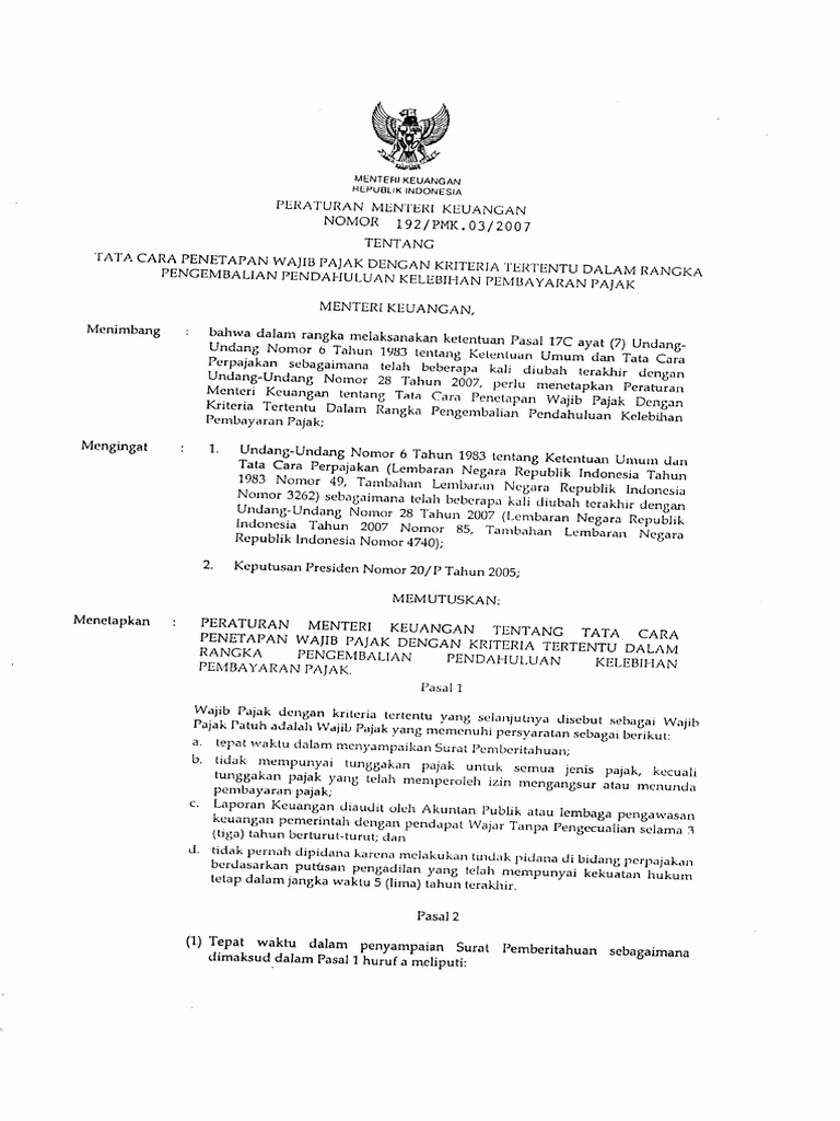 PMK 192 PMK.03 2007 | PDF
