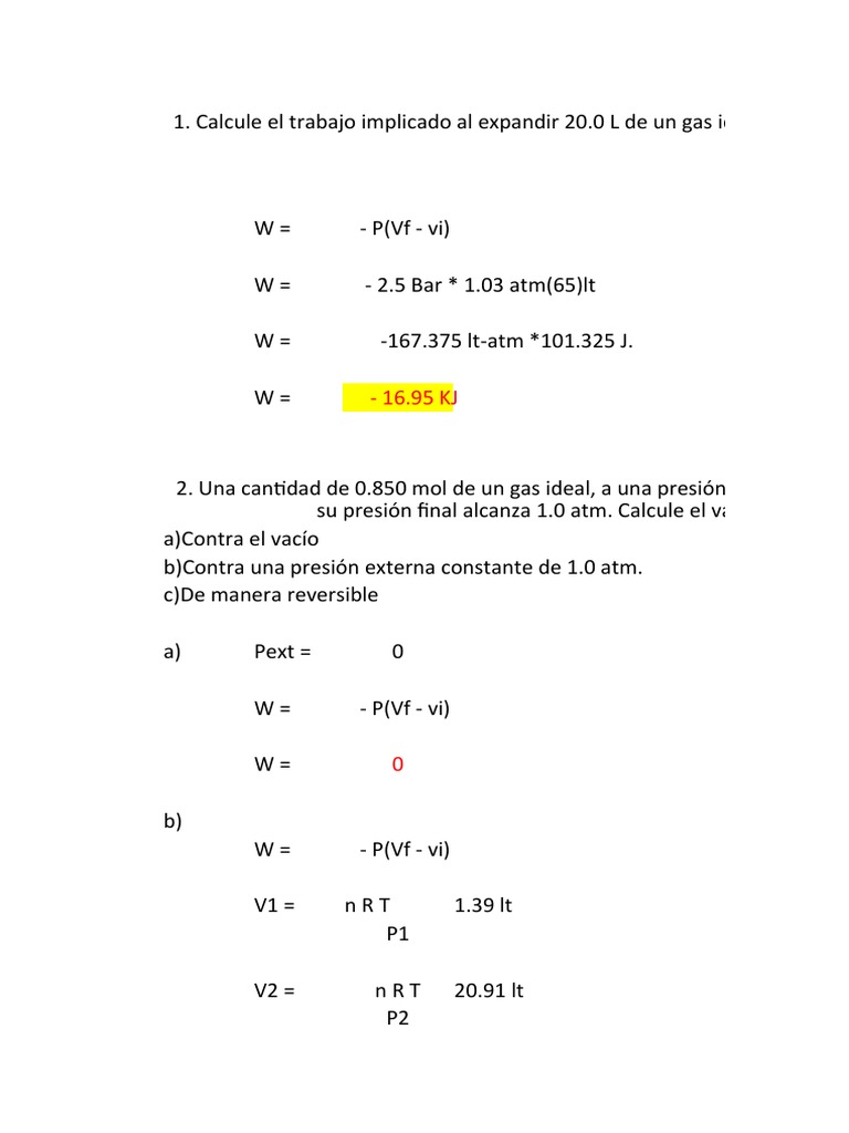 Solucion Ejercicios Practica Dirigida 03 | PDF | Gases | Ciencias fisicas