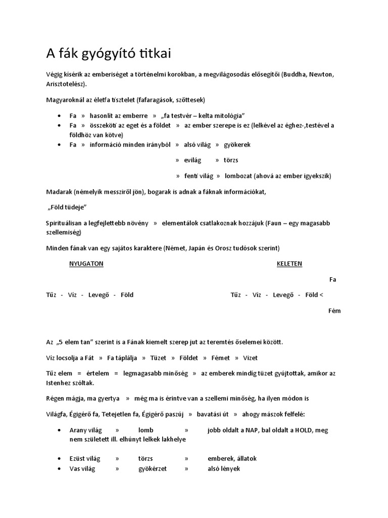 A Fák Gyógyító Titkai | PDF