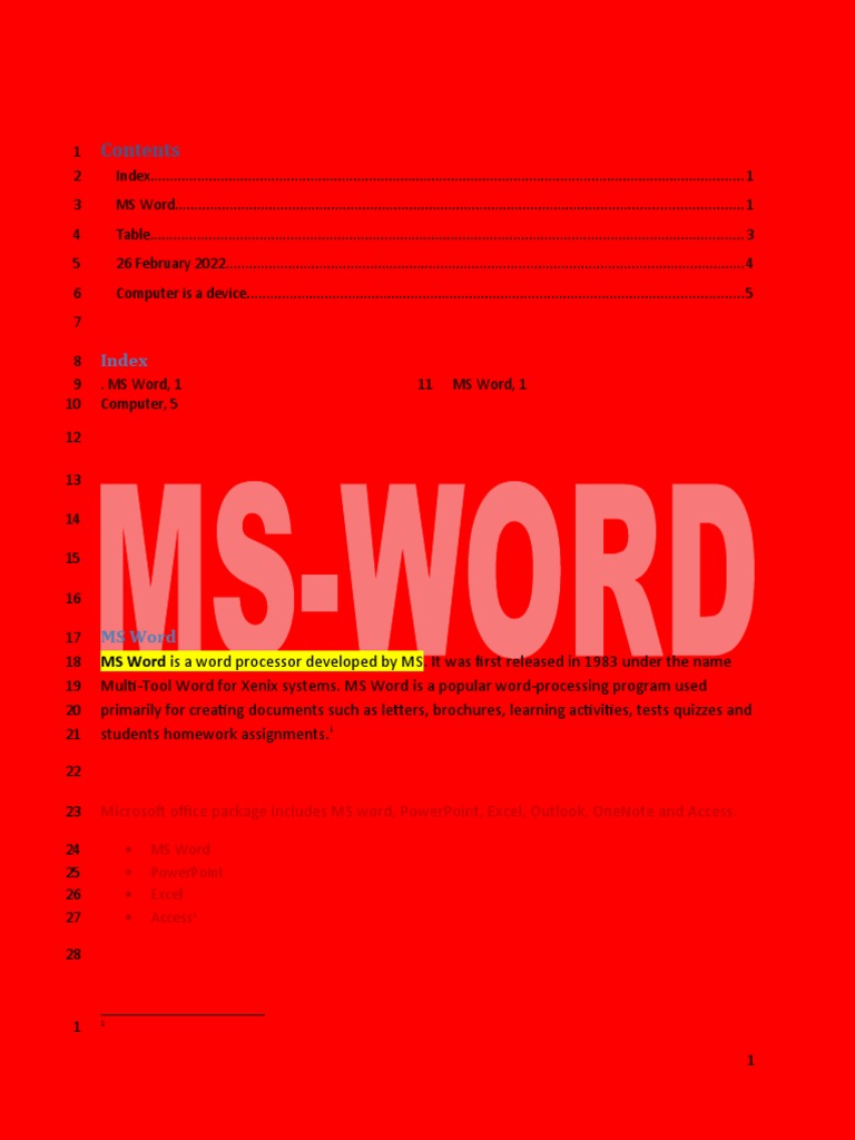 MS Word | PDF | Microsoft Word | Microsoft Office