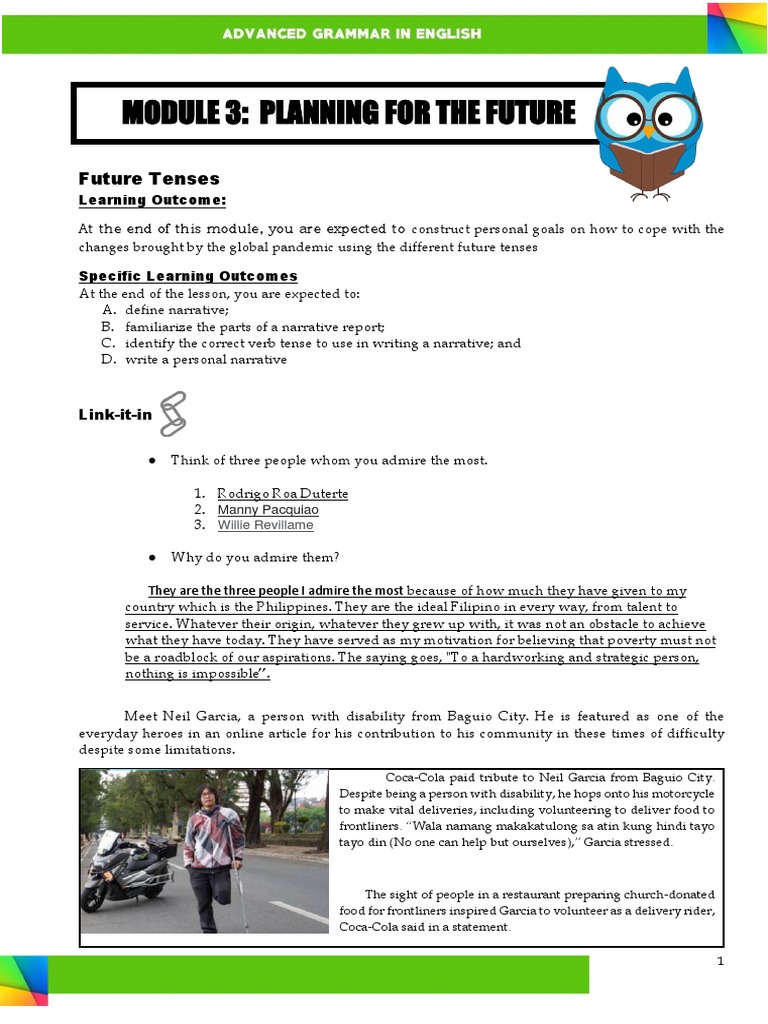 PLAN FUTURE WITH FUTURE TENSES | PDF | Verb | Grammatical Tense