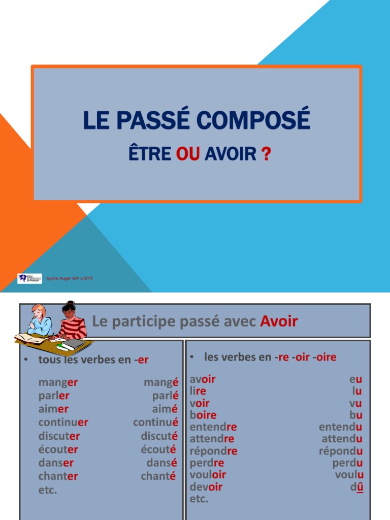 Le passé composé : Être ou Avoir ? | PDF | Verbe