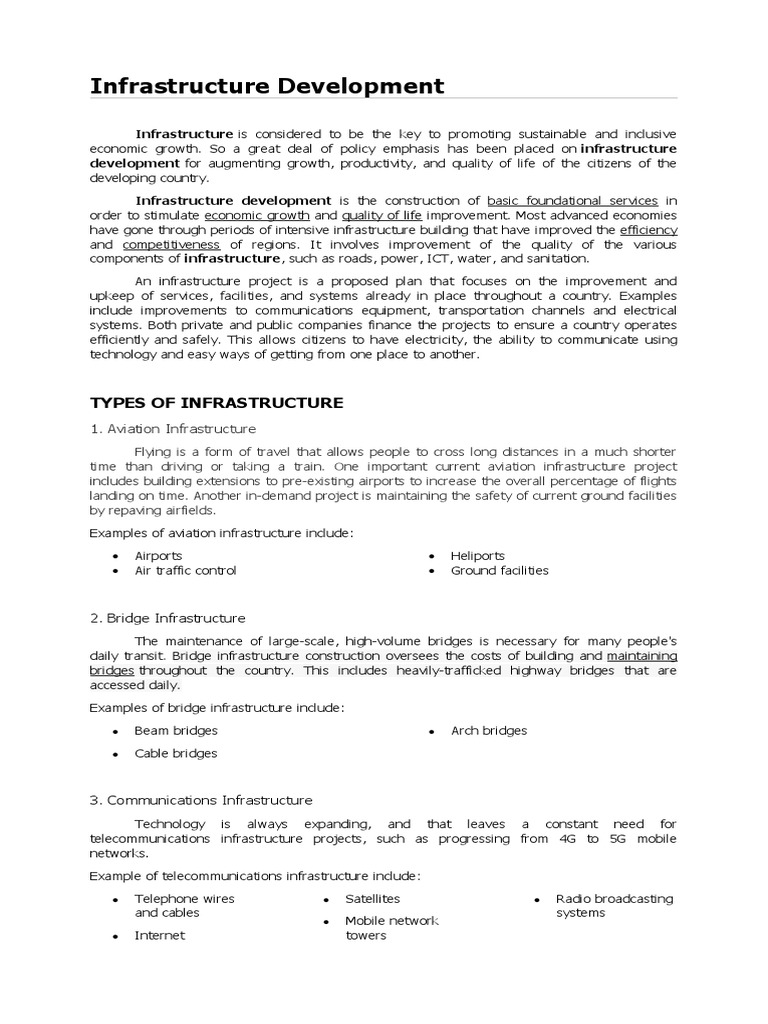 Infrastructure Development | PDF