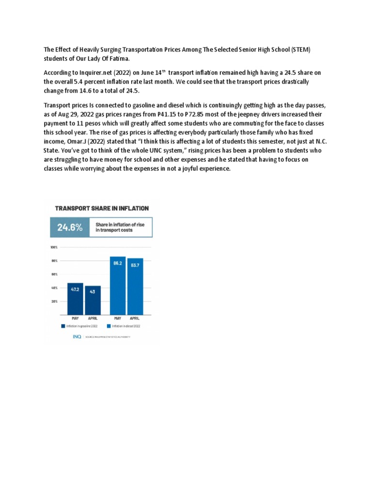 Impact of Rising Transport Costs on Students | PDF