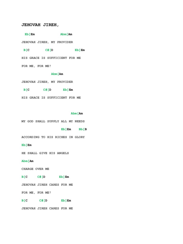 JEHOVAH JIREH | Salvation | Song Structure