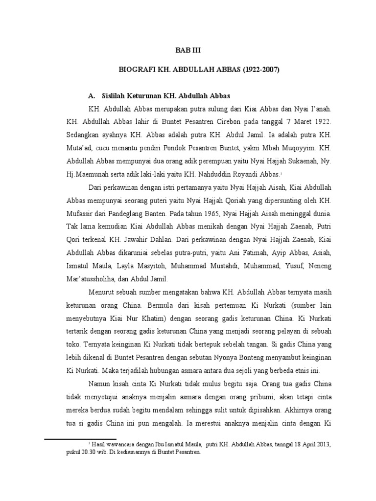 Biografi Abdullah Abbas | PDF