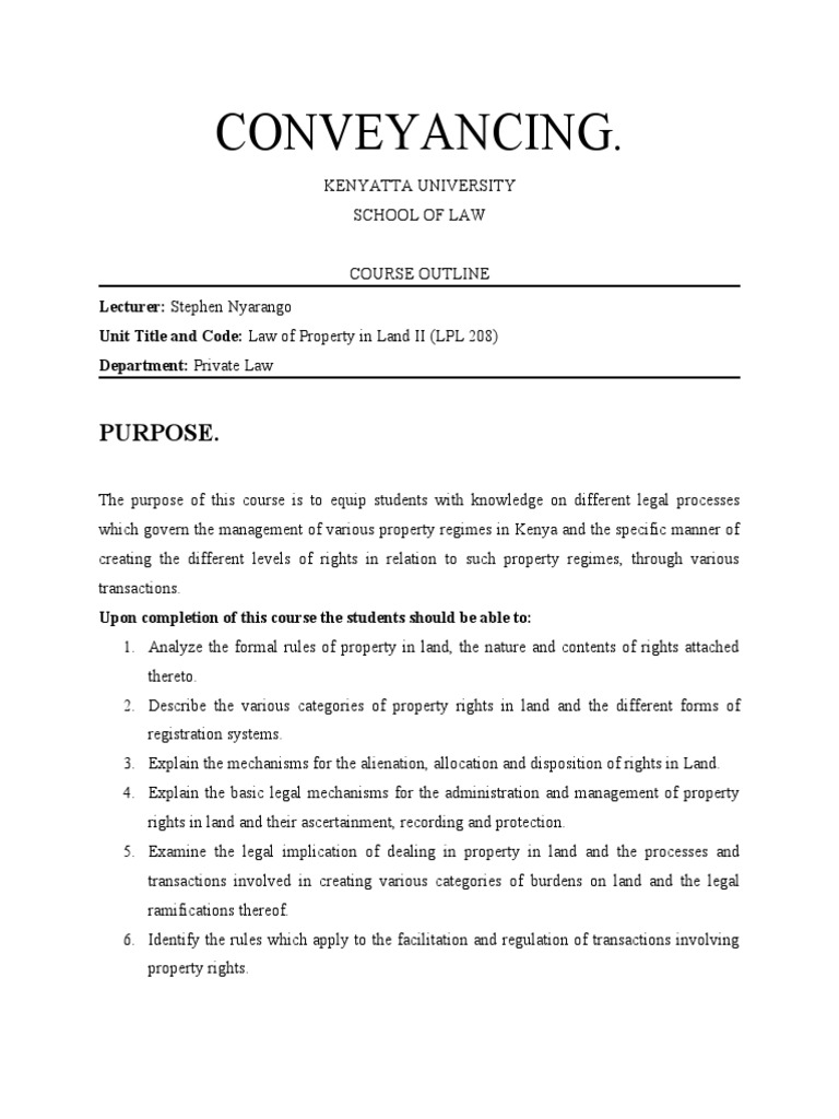 Conveyancing Course Overview | PDF | Mortgage Law | Leasehold Estate