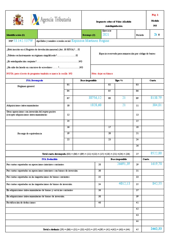 plantilla mod 303 | PDF | Devengo