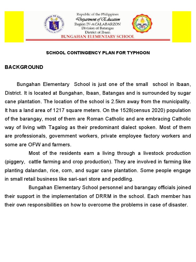 Bungahan Typhoon Contingency Plan | PDF | Emergency Management ...