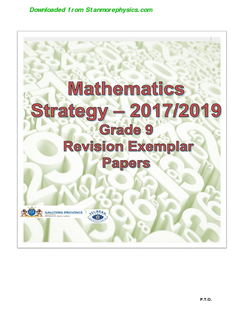Grade 9 Mathematics Revision Papers | PDF | Multiple Choice | Speed