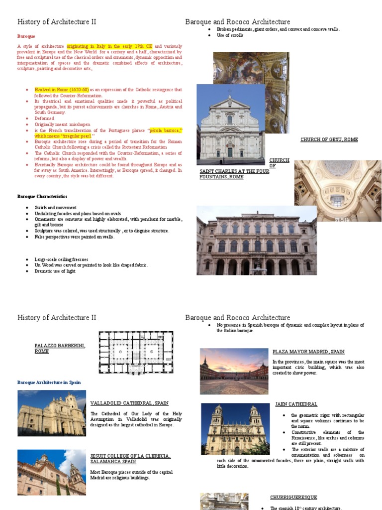 History II Baroque and Rococco | PDF | Baroque | Architectural Design