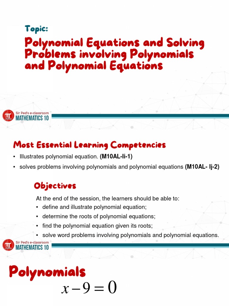 Q1week8 Lecture Pdf Factorization Polynomial